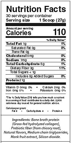 Dr. Kellyann Bone Broth Protein Powder, Vanilla (30 Servings) - Protein 21g, 2g Net Carbs - Grass Fed Hydrolyzed Collagen - Sugar Free, Gluten Free, Dairy Free, Paleo, Keto Protein Shakes