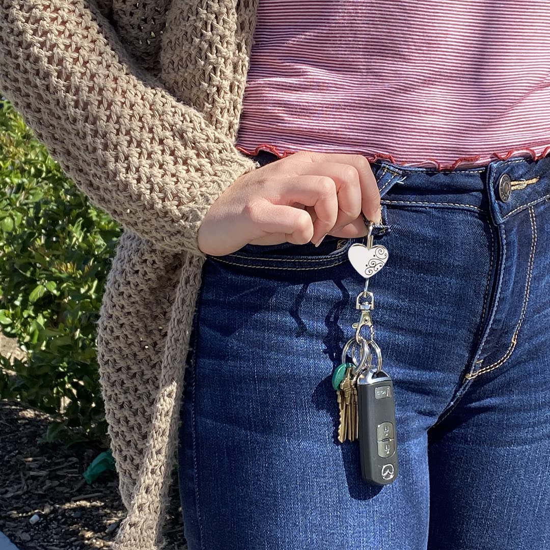 Finders Key Purse Original, Patented Keychain Purse Hook, Key Holder with Clasp and Cute, Trendy Charm (Scroll Heart)