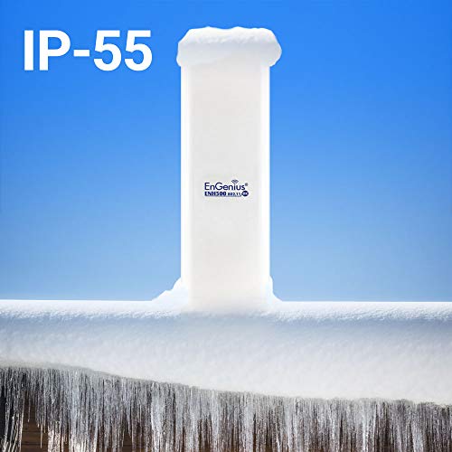 EnGenius Outdoor 5GHz 867mbps WiFi 5 CPE/Client Bridge, 27dBm Transmit Power, 16 dBi High-Gain Antenna Extend Network up to 5 Miles, PTP/PTMP, IP55 housing, TAA& NDAA Compliant, 2-Pack [ENH500v3 KIT]