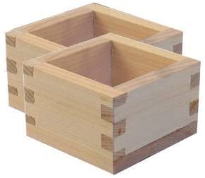 JapanBargain 3323x2, Wooden Sake Cups Masu Japanese Hinoki Wood Saki Cup Box Made in Japan, Plain, 2 ounce, Set of 2