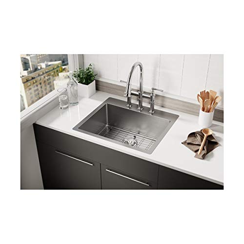 Elkay ECTSR25229TBG1 Crosstown Single Bowl Dual Mount Stainless Steel Sink Kit