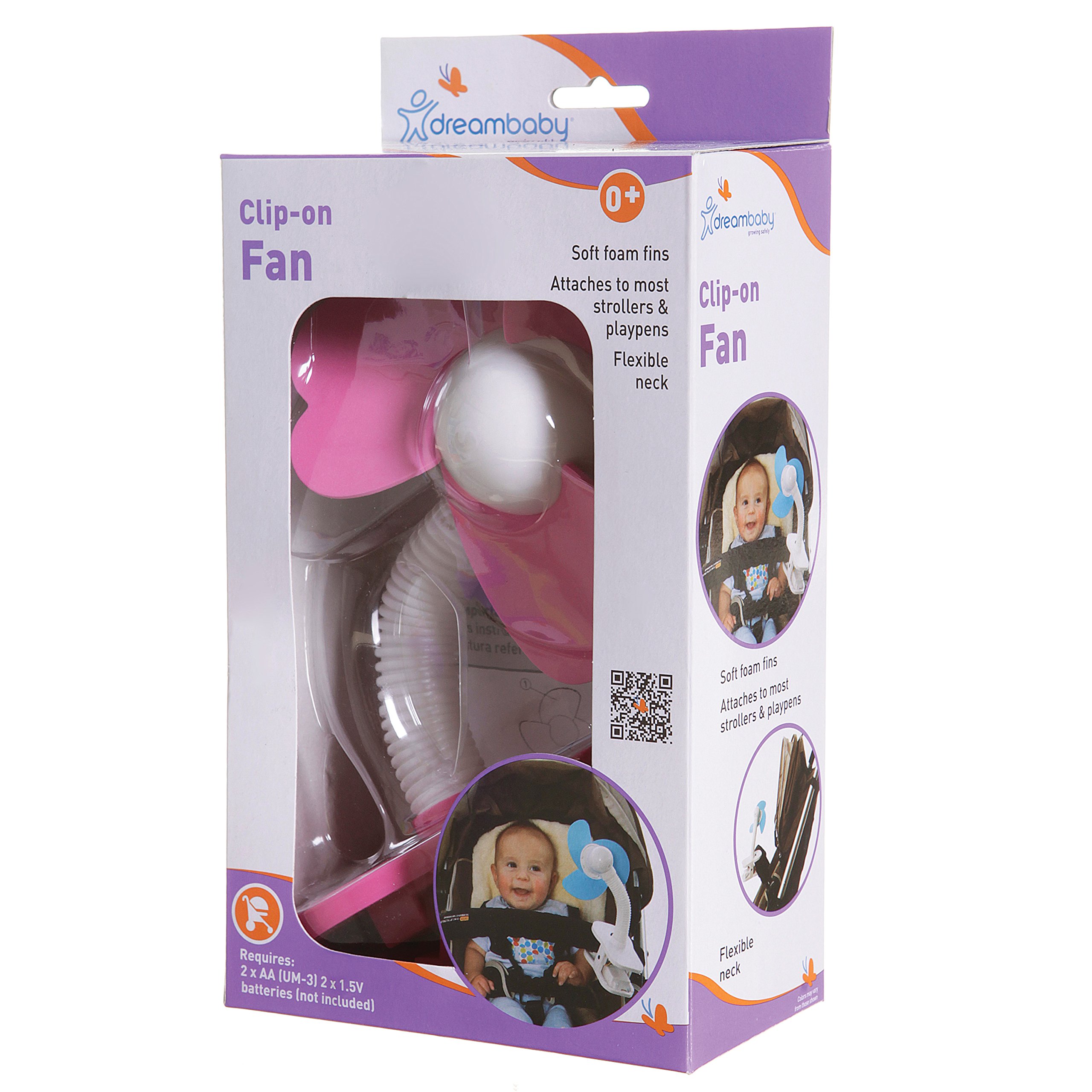 Dreambaby Stroller Fan - White/Pink