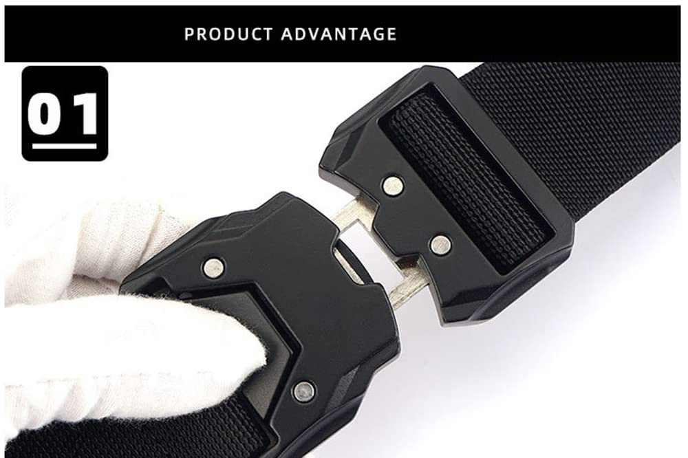 FLYYQMIAO Men's Tactical Belt,Military Utility Belt Nylon Web Rigger Belt Work Belt with Heavy-Duty Quick-Release Buckle,Adjustable Hard Metal Buckle, Nylon Breathable Elastic Web Belts (style5)