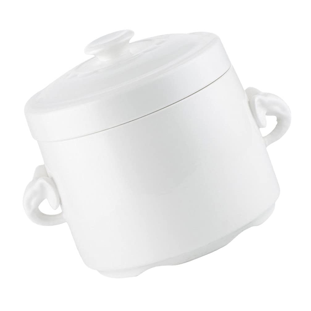Hemoton Stew Pot Small Ceramic Stew Pot Miso Soup Bowl With Lid Chinese Style Bowl For Birds Nest Tonic Noodle Soup Salad Pasta - 9.3Oz(275ml)