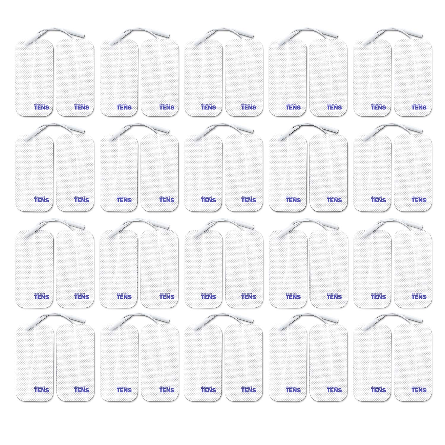 TENS Electrodes, Value Wired Replacement Pads for TENS Units, 40 TENS Unit Electrodes (2in x 4in, 40 Pack) Discount TENS Brand