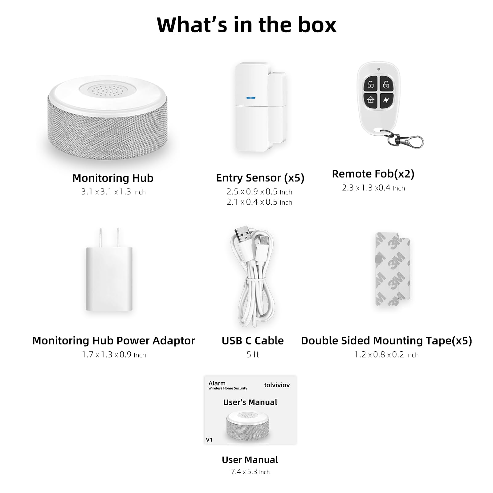 tolviviov Door Alarm System, Beta DIY Smart Home Alarm Security System 12 Pieces-Kit (Alarm Siren, Door Window Sensors, Remotes, Motion Sensor, Keypad), Work with Alexa, for House, Apartment