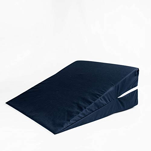 Hermell Products Foam Slant with Blue Polycotton Zippered Cover, 10-Inch