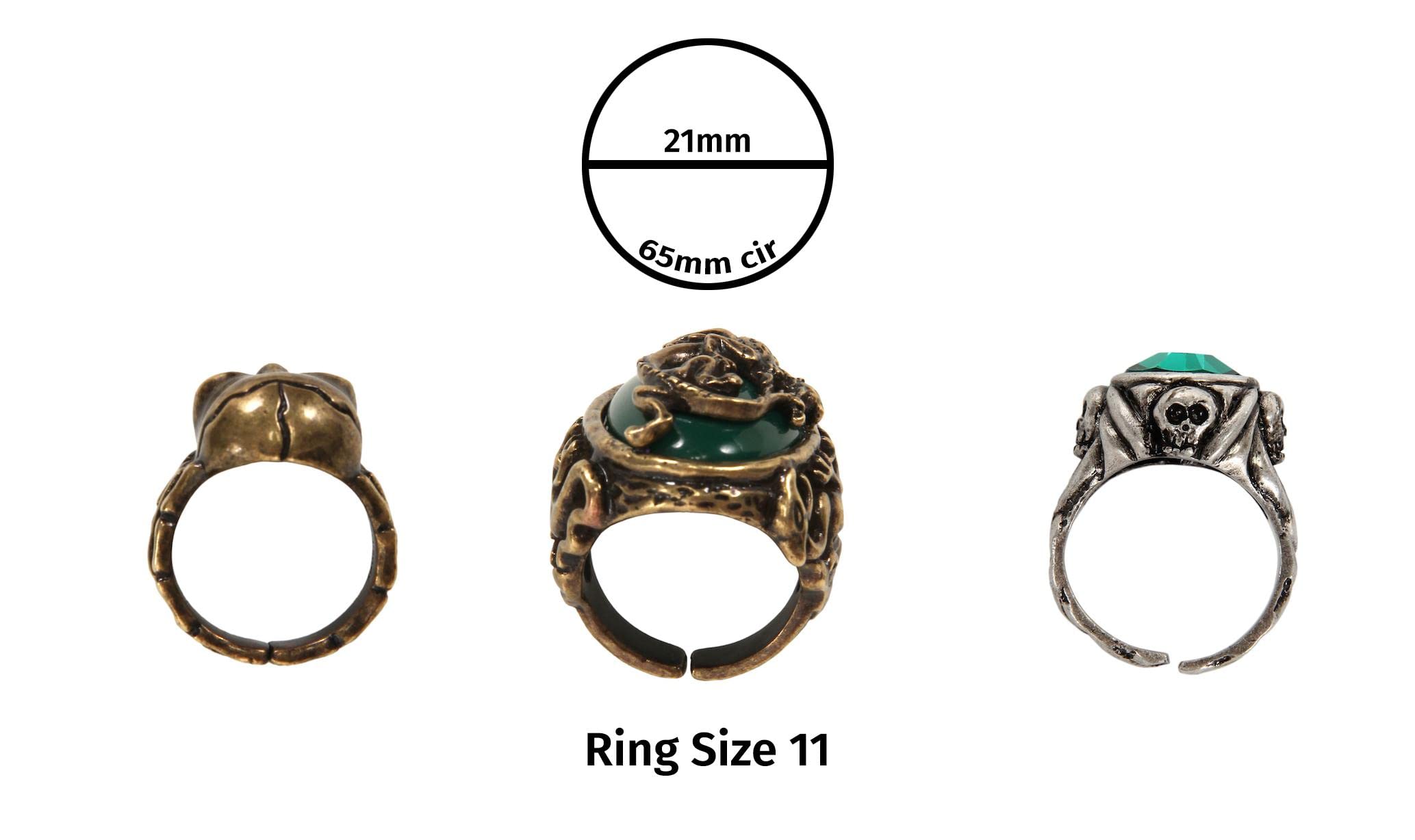 elope Disney Pirates of the Caribbean Jack Sparrow Costume Ring Set for Adults and Teens