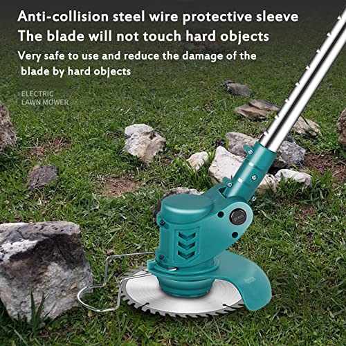 Stringless Weed Trimmer,Electric Weed Lawn Edger Eater Cordless Grass String Trimmer Cutter Tool & 2 24v Battery, Lawn Mower Stringless Trimmer Edger Lawn Tool,Lightweight Portable for Yards