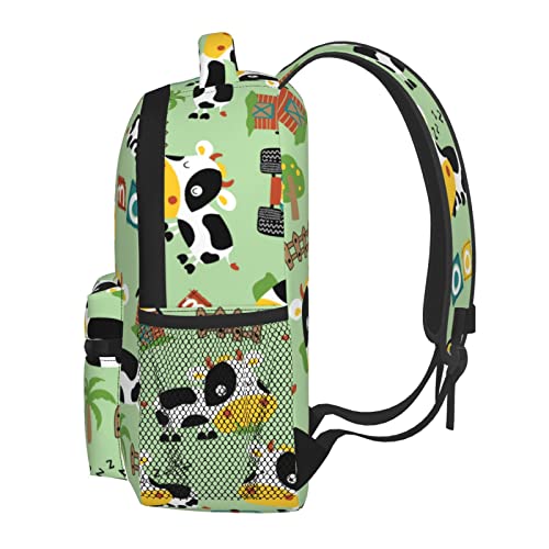 KiuLoam Funny Cow In Farm Yard Kids Backpacks For Toddler Boys And Girls Preschool Backpack With Chest Strap 12 Inch