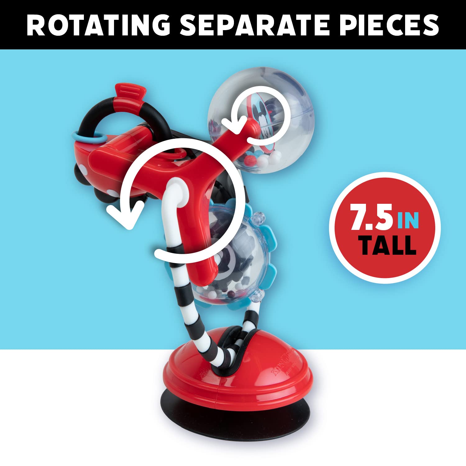 KIDS PREFERRED Disney Baby Mickey Mouse Plastic Activity Station Toy, Black and White High Contrast, Boys and Girls Ages 6 Months +, Multicolored (81251)