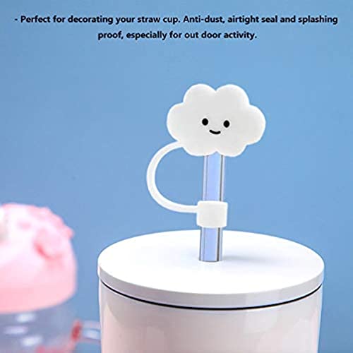 Food Grade Silicone Straw Tip, Silicone Straw Tips Cover Reusable Cloud Shape Straw Toppers, Drinking Straw Covers Plugs Anti-dust Airtight Seal Splash Proof, Outdoor Home Kitchen Party Decor