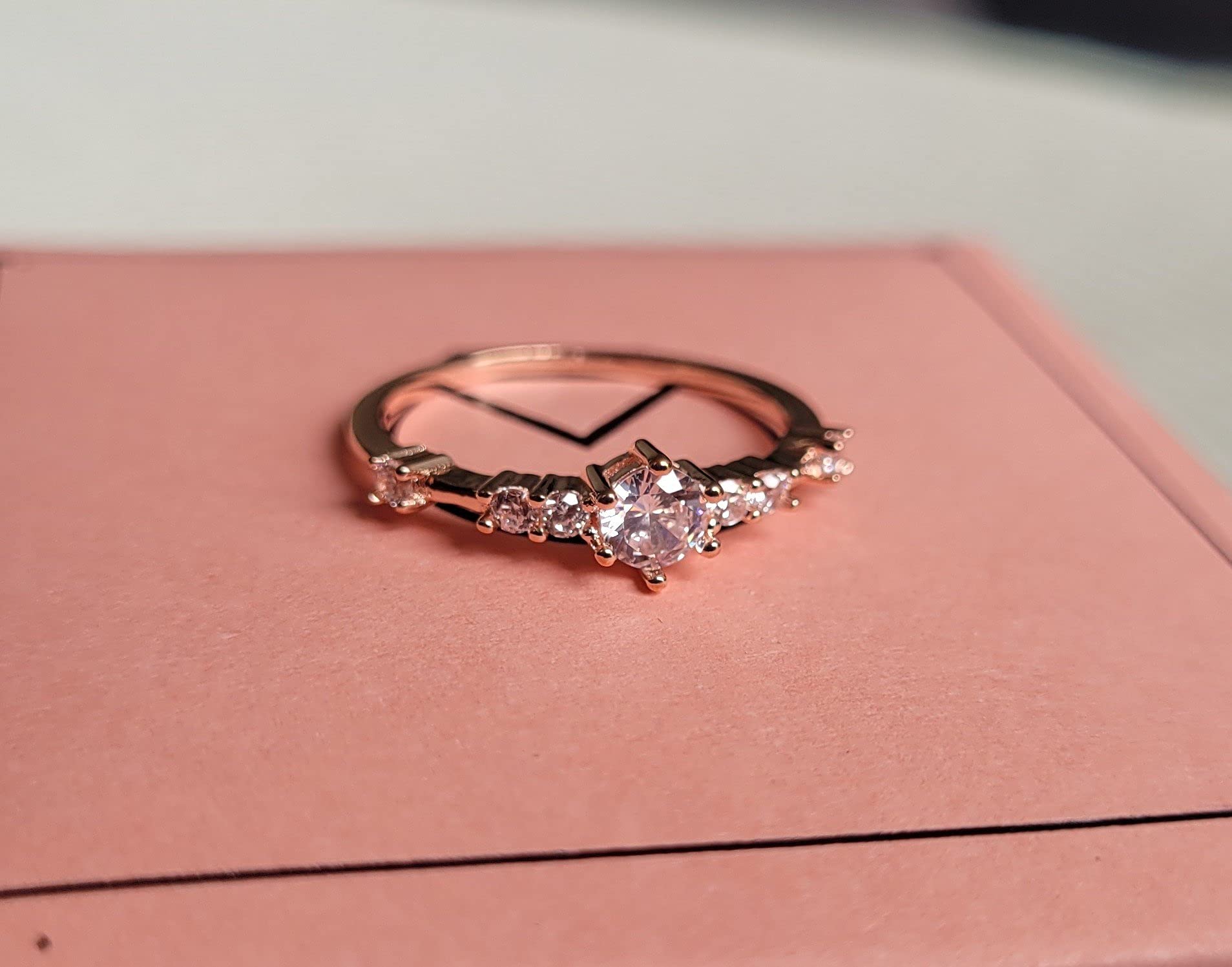 Fine Color Jewels Genuine Pink Amethyst Solitaire Heart Ring Rose Gold Plated Silver Pink Amethyst Ring Stunning Ring