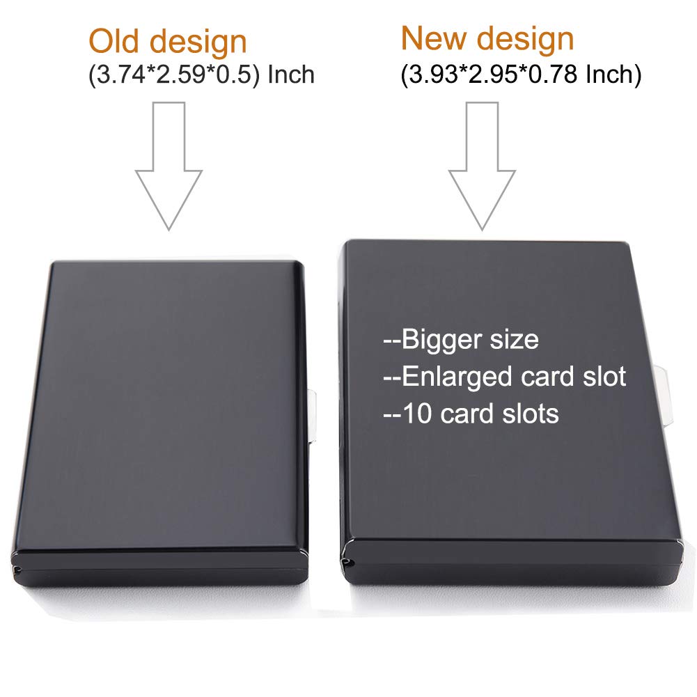 EASTNIGHTS RFID Credit Card Holder Protector Metal Credit Card Wallet Business Card Holder for Men Women Gift Box Package (Black)