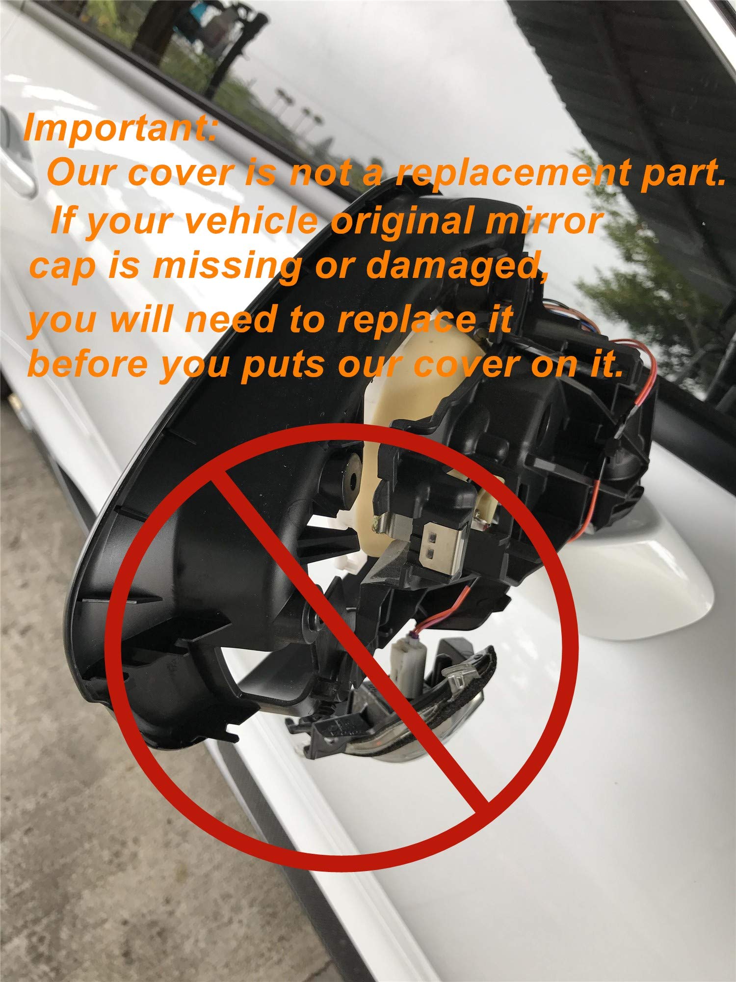 eLoveQ Chrome Top Half Mirror Cover Covers Compatible with 2011-2015 FORD EXPLORER (Do Not Fit Limited & XLT Models)