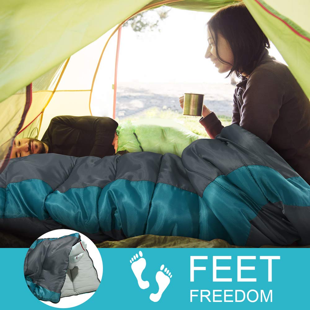 Forceatt Sleeping Bag for Adults and Teens in 3 Seasons and Cold Weather(32℉ to 68℉) 丨 Great for Camping, Backpacking and Hiking 丨 Water-Resistant, Lightweight and Warm