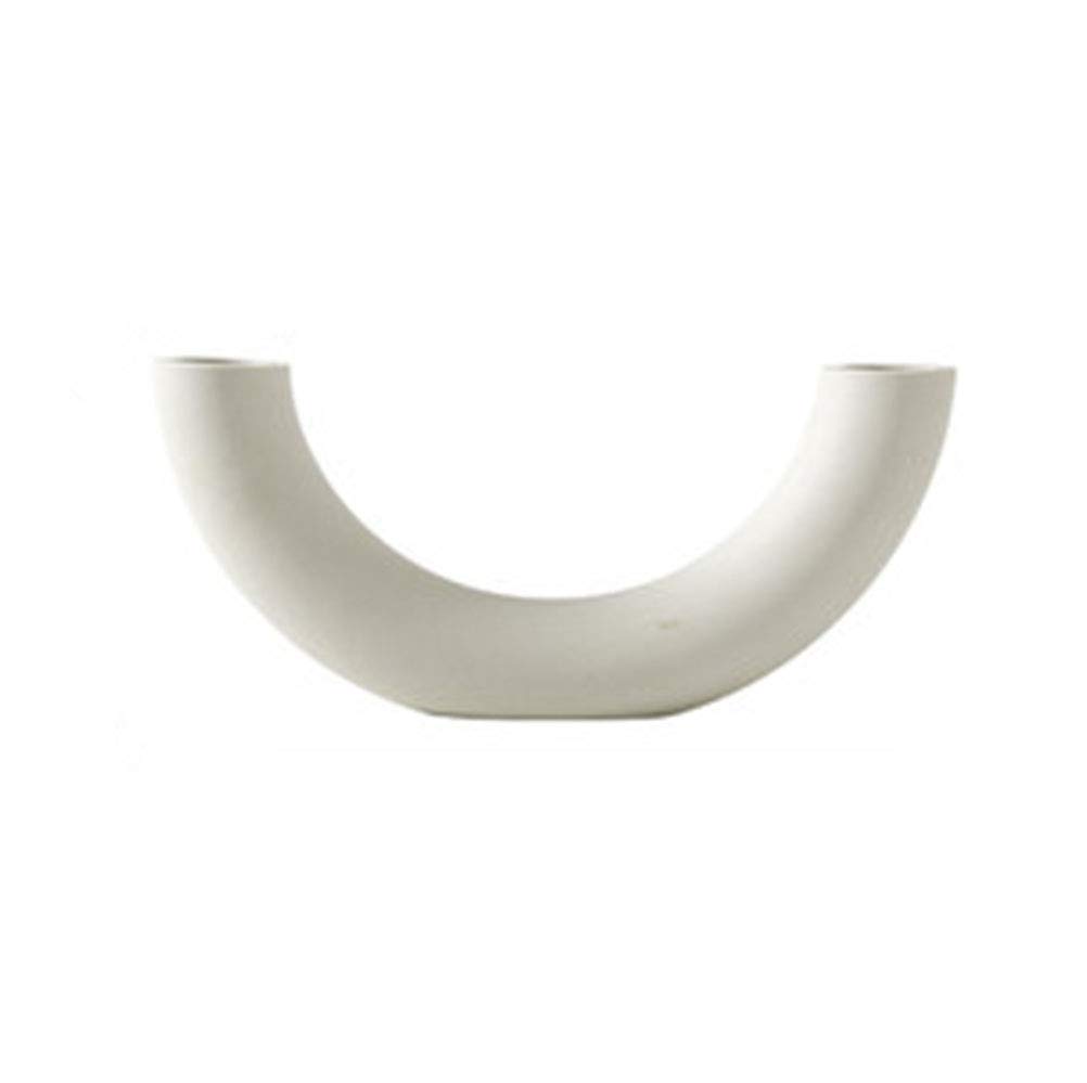 Elegant Decorative Vase Modern Geometric Decorative Vase for Living Room Bedroom Kitchen Table Home Office Center Decor Wedding Party White (M. (LY-10))