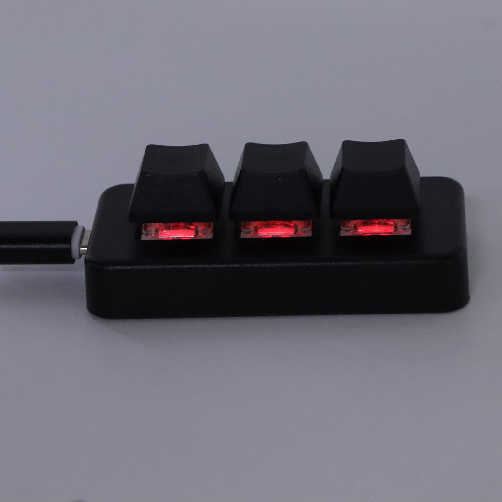 Mini 3 Key Keypad Mechanical Gaming Keyboard, USB RGB Backlit Mini Programmable Macro Keypad OSU HID DIY Keyboard(Black)