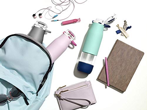 Ello Aura BPA-Free Glass Water Bottle, Grey, 24 Oz