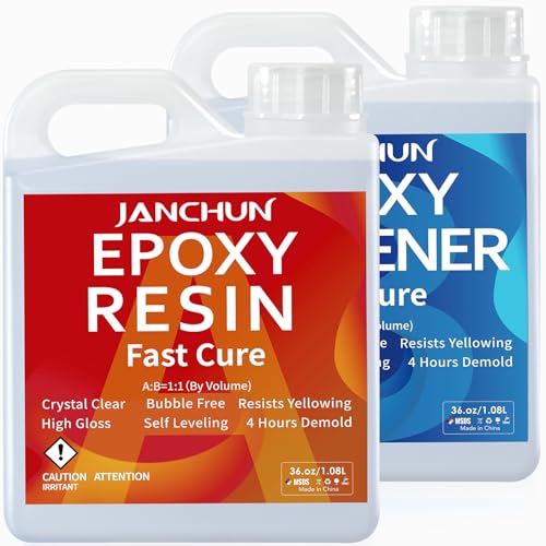Epoxy Resin Kit 72OZ - Crystal Clear Resin Epoxy - No Yellowing No Bubble Art Resin Casting Resin for Art Crafts, Jewelry Making, Wood & Resin Molds(36OZ x 2)