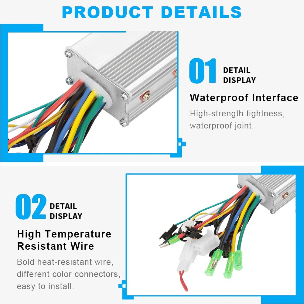 Fafeims 36V/48V 350W Brushless Motor Controller with Aluminium Alloy Shell for Electric
