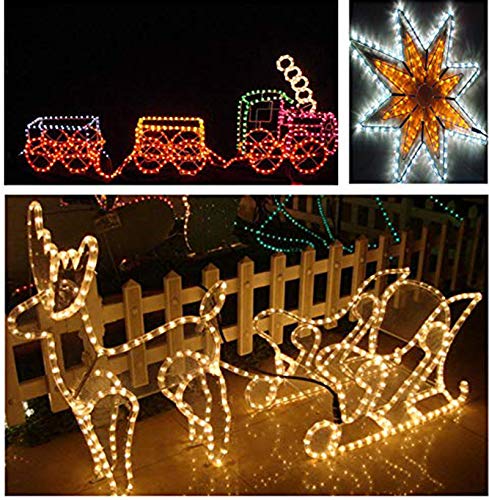 DINGFU Upgraded 100ft 720 LED Rope Lights, Indoor Outdoor Waterproof Rope Lights, Warm White Rope Light for Background,Yard,Garden,Bridges Decoration