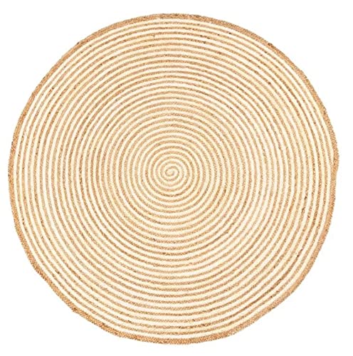 Natural Handwoven Jute Round Rug DƩcor Area Rug Bohemian Rug Rustic Hipster Jute Rug Hemp Rug by Rugs hut (Beige, 7 x 7 Feet)