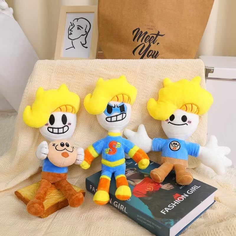 Nieqn Bryson and Ham Plush, Cute Cartoon Anime Bryson and Ham Plush,Soft Stuffed Plush Toy Sofa Decor Pillow Collection Toy,Yellow Plush Boy Plush Toys Gift for Kids Children