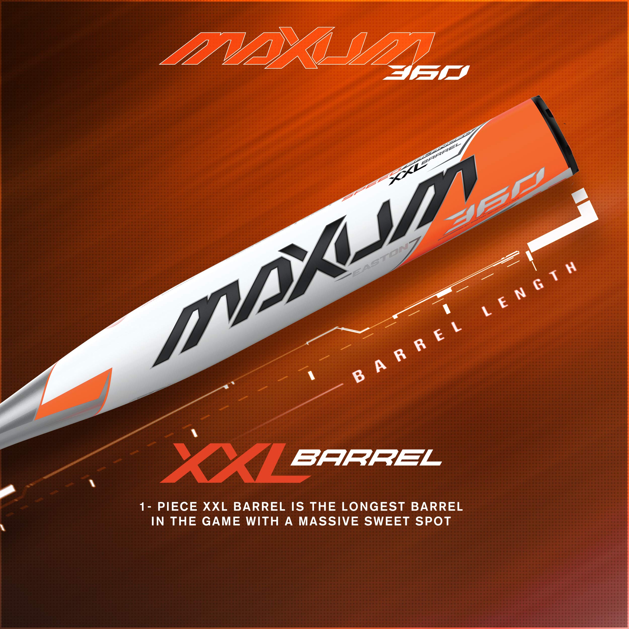EASTON MAXUM 360 -10 USSSA Baseball Bat, 2 3/4 Barrel, 31/21, SL20MX10