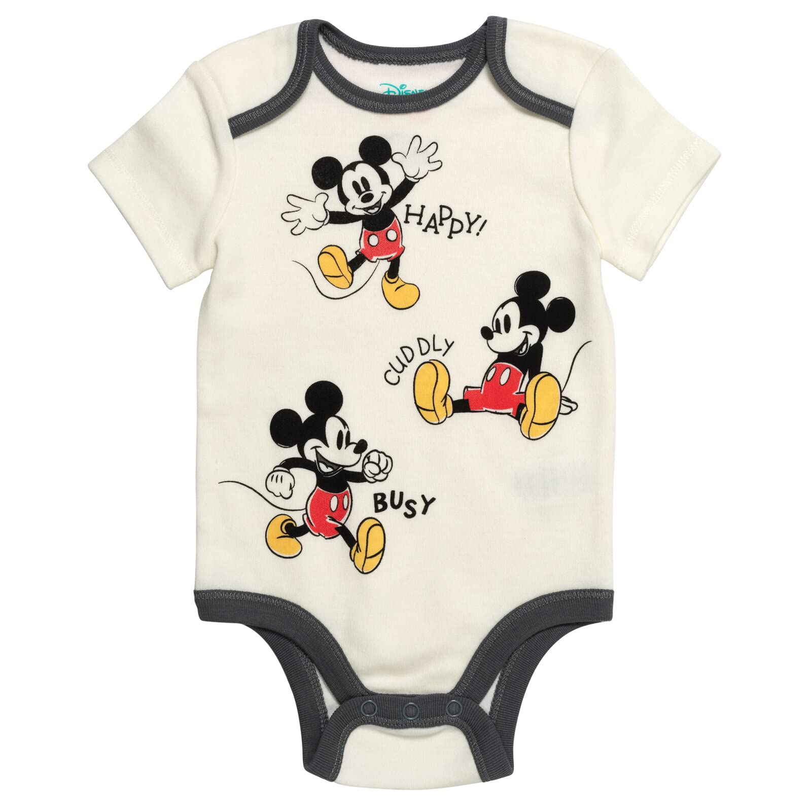 Disney Mickey Mouse Newborn Baby Boys 5 Pack Bodysuits 6-9 Months