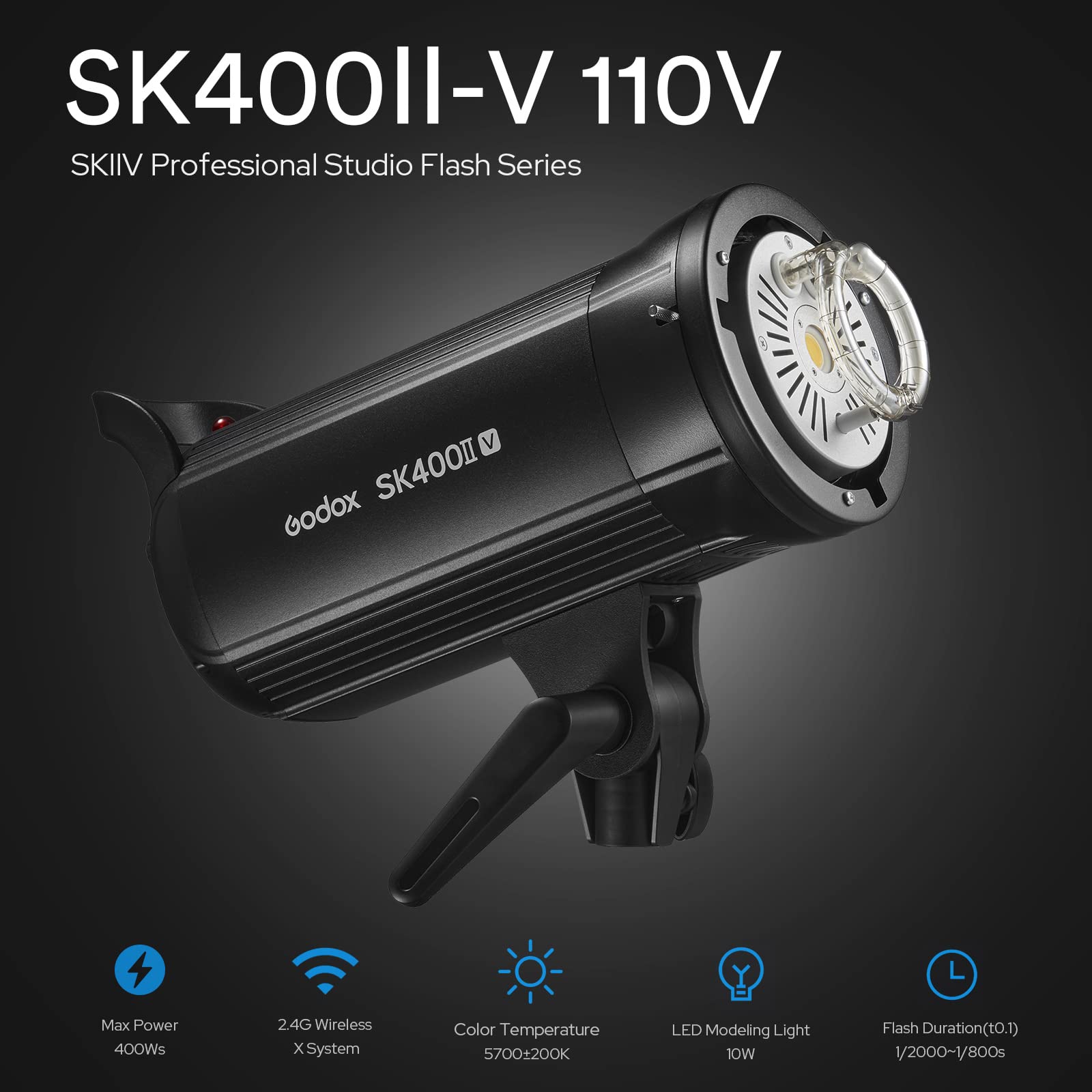 GODOX SK400II 400Ws Bowens Mount Photo Studio Strobe Flash Monolight Light for Commerce Product Portrait Lifestyle Photography