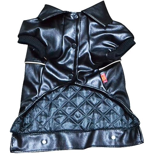 NIULA Dog Winter Coat Pu Leather Motorcycle Jacket for Dog Pet Clothes Leather Jacket, Waterproof(3XL)