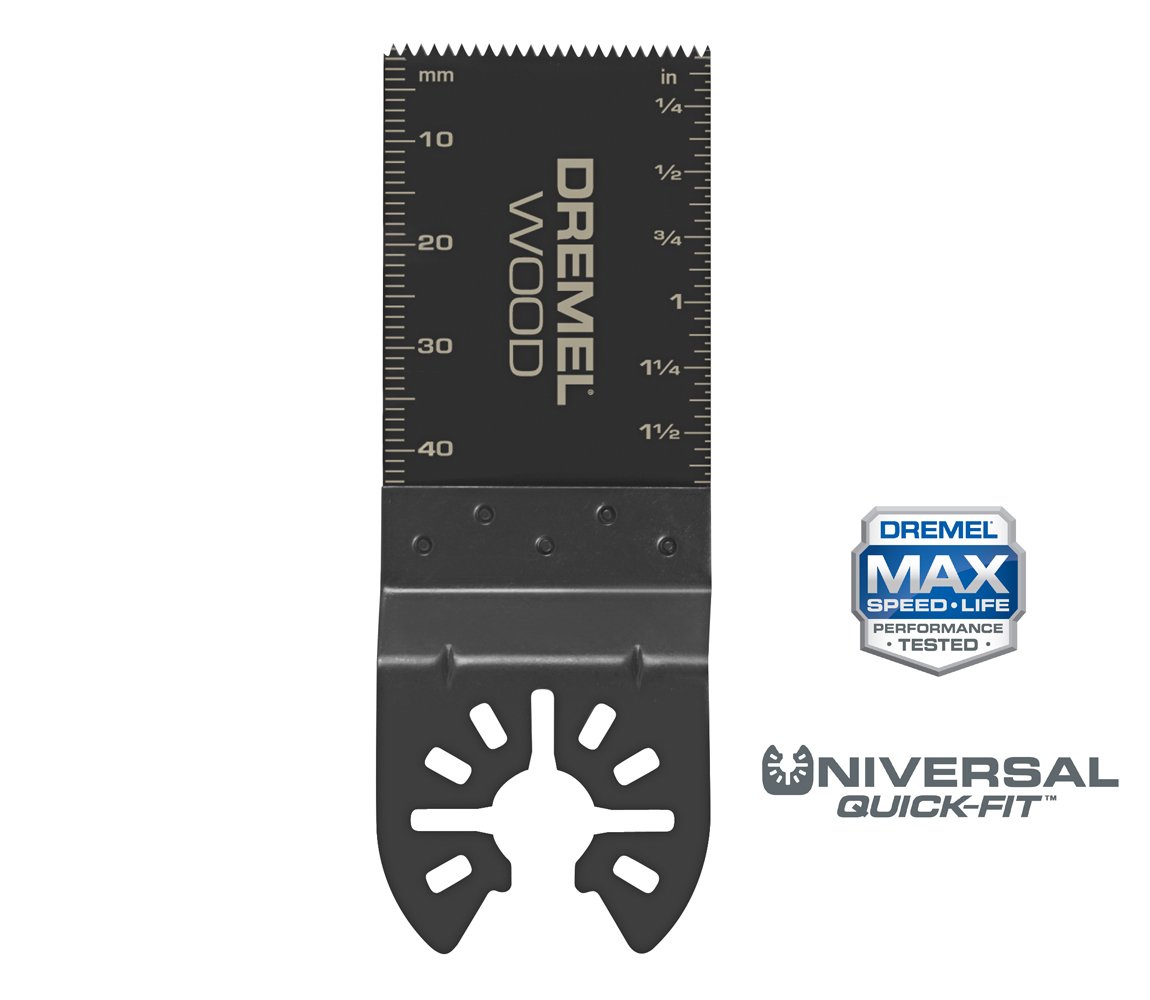 Dremel MM480 Wood Drywall Oscillating Multitool Blade, High Speed Steel Saw Blade Ideal For Wood Cutting Applications – Universal Quick-Fit Interface Fits Bosch, Makita, Milwaukee and Rockwell , Black