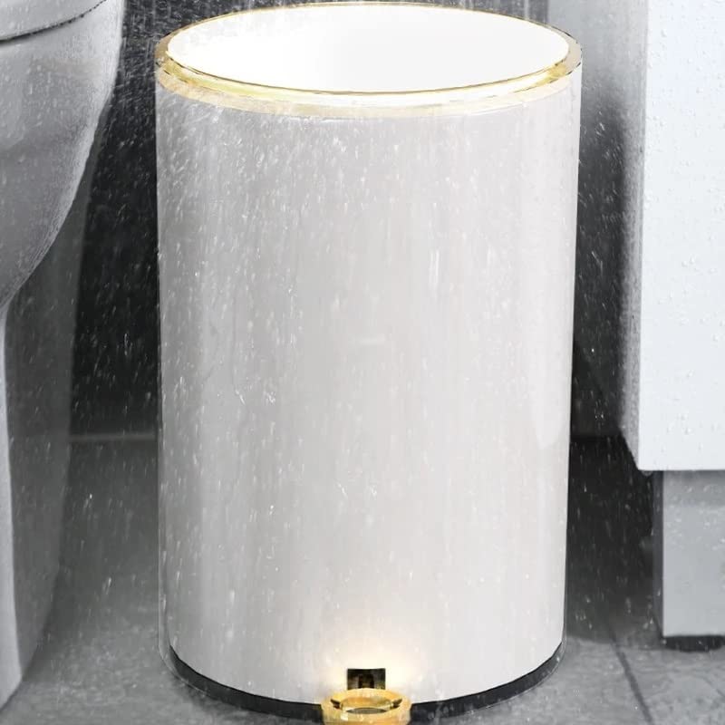 MFCHY Trash Can Stainless Steel Press Bathroom Trash Can Kitchen Garbage Container Household Products