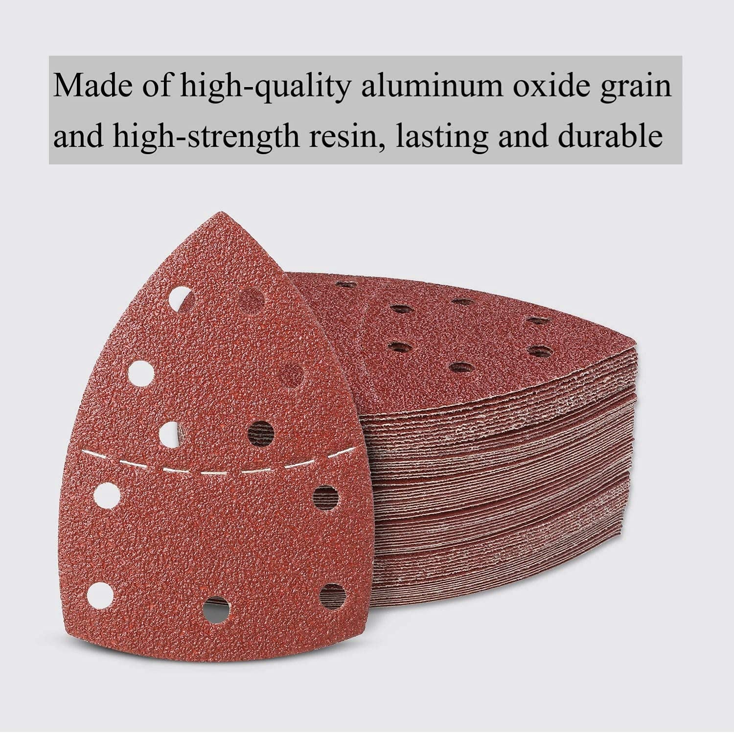 ECHG 60pcs Sanding Sheets, Mouse Sander Pads to Fit Bosch Multi-Sander PSM 100A, PSM 200 AES, PSM 18 and All Oscillating Multi-Tool - 40/60/80/120/180/240 Grits
