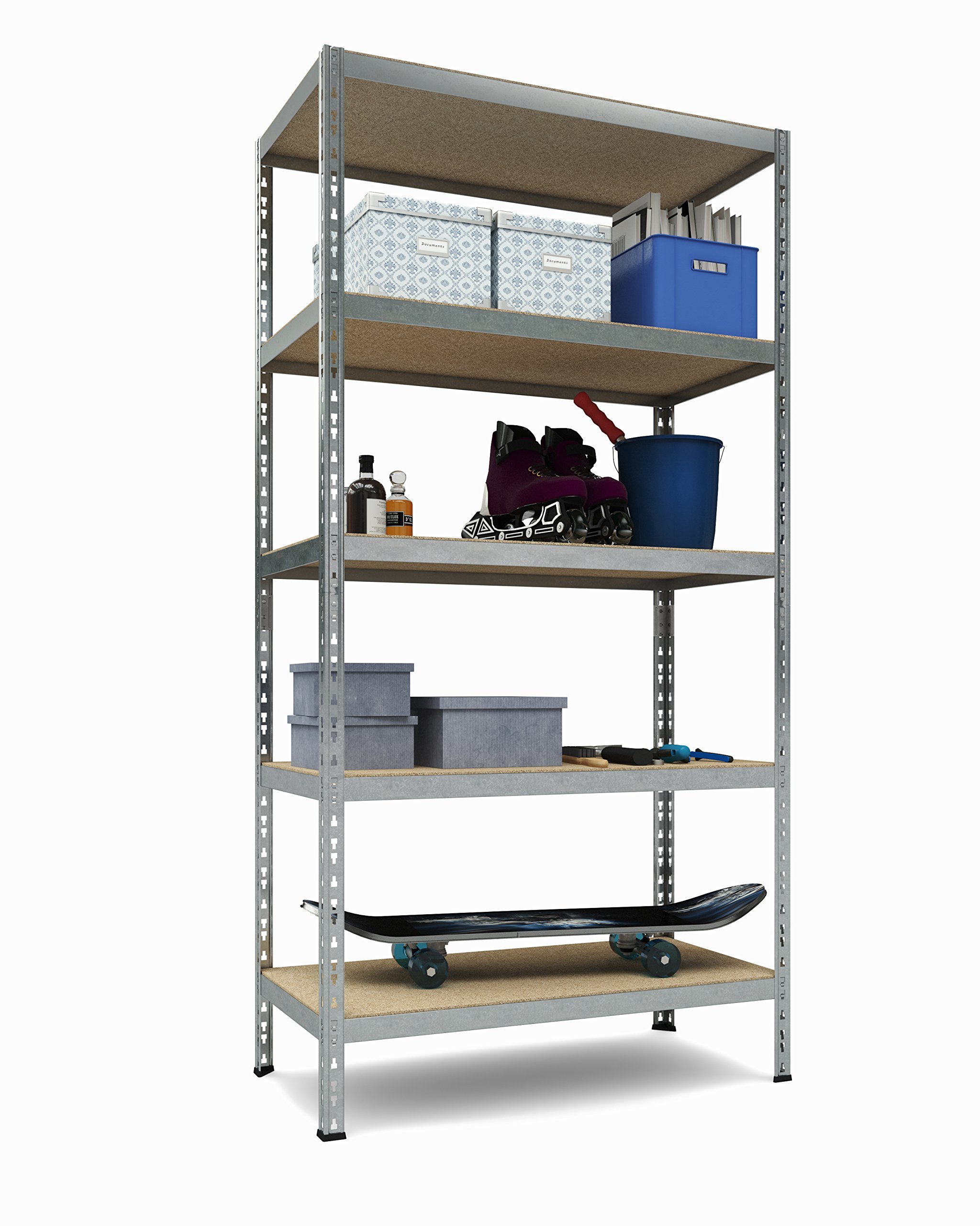TKT Heavy Duty Shelving 5-Shelf Shelving Unit, 1.925lbs Capacity, 36" Width x 72" Height x 18" Depth