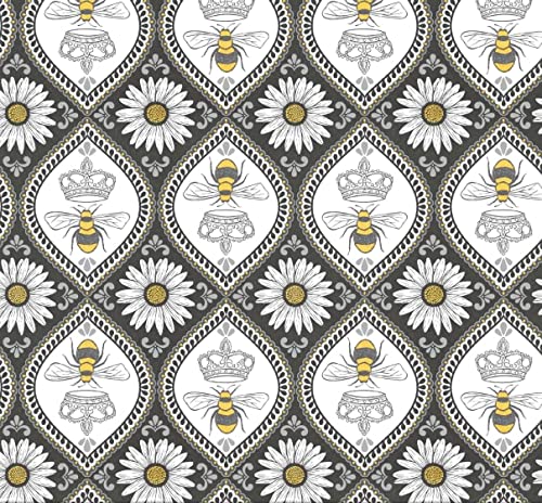 Michael Miller Hive Queen, Charcoal 15 Yard Bolt