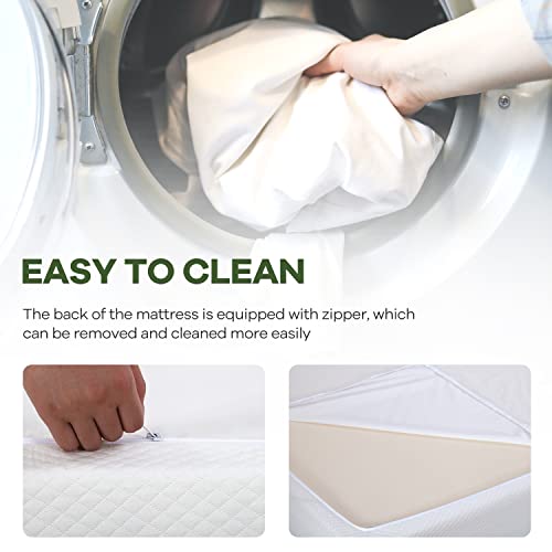 NChanmar 8 Inch Queen Gel Memory Foam Mattress Pressure Relieving, Cooling Gel Foam, CertiPUR-US Certified, Bed-in-a-Box, Pressure Relieving, White