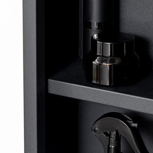 kleankin Wall-Mounted Medicine Cabinet with Mirror, Stainless Steel Bathroom Mirror Cabinet Wall Mounted with Storage Shelves for Living Room and Laundry Room, Black