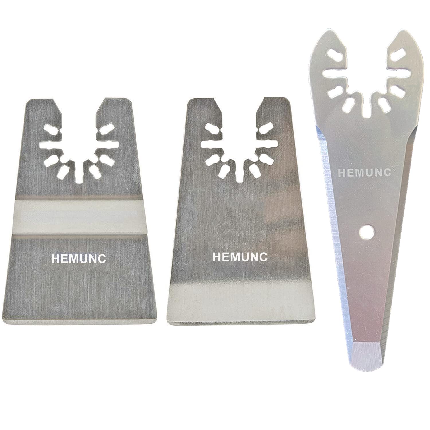 HEMUNC Oscillating Tool Scraper Blades 3Pack for Caulk Adhesive Sealant Removal for Dewalt Milwaukee Ryobi Bosch Craftsman Dremel Mulimaster Rockwell Multitool Scraper Blades