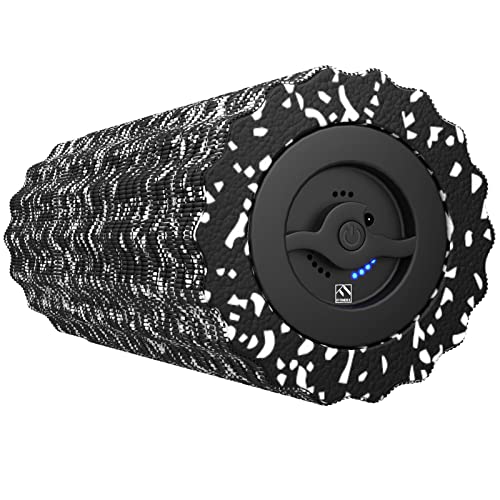 FITINDEX Electric Vibrating Foam Roller, Exercise, Yoga, Pilates, Massage, Back Pain Relief, Muscle Recovery, and Physical Therapy, 4-Speed & Rechargeable Versatile Fitness Roller Foam - Black