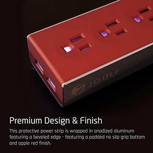 Joule Surge Protector Power Strip with 3 Outlets and 2 USB Ports β for Travel, Hotel, Home Office Use