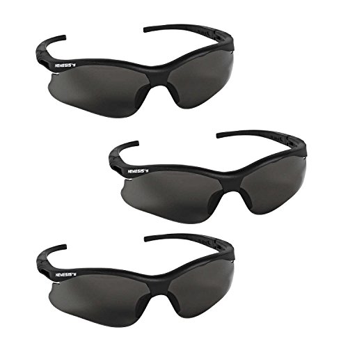 Kleenguard V30 38476 Nemesis Small Safety Glasses (3 Pair) (Black Frame with Smoke Lens)