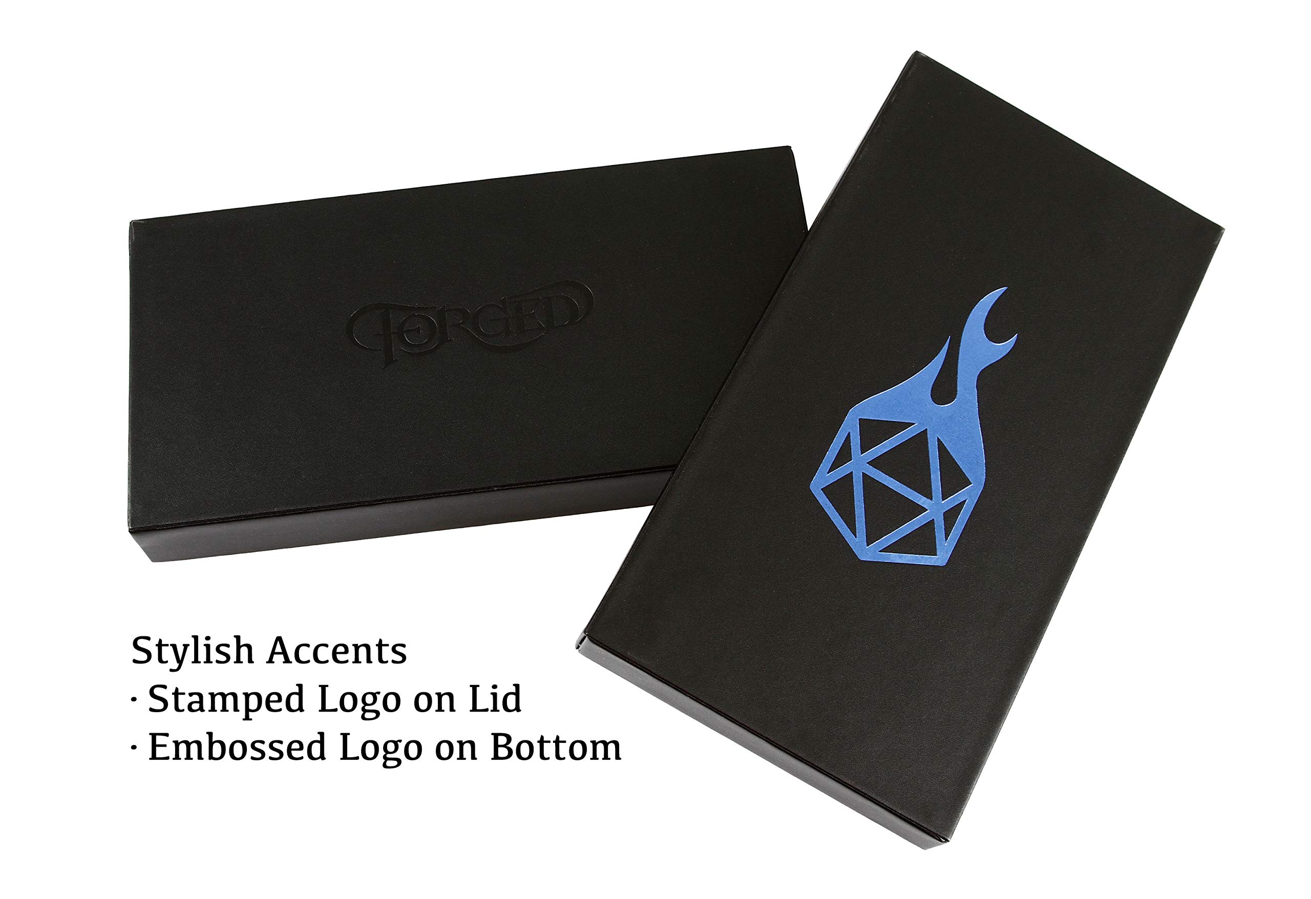 Forged Dice Co. Dice Battle Pit Dice Tray - 2 Dice Trays in 1 with Staging Area - Rolling Tray and Storage Compatible with Any Dice Game, D&D and RPG Gaming - Blue