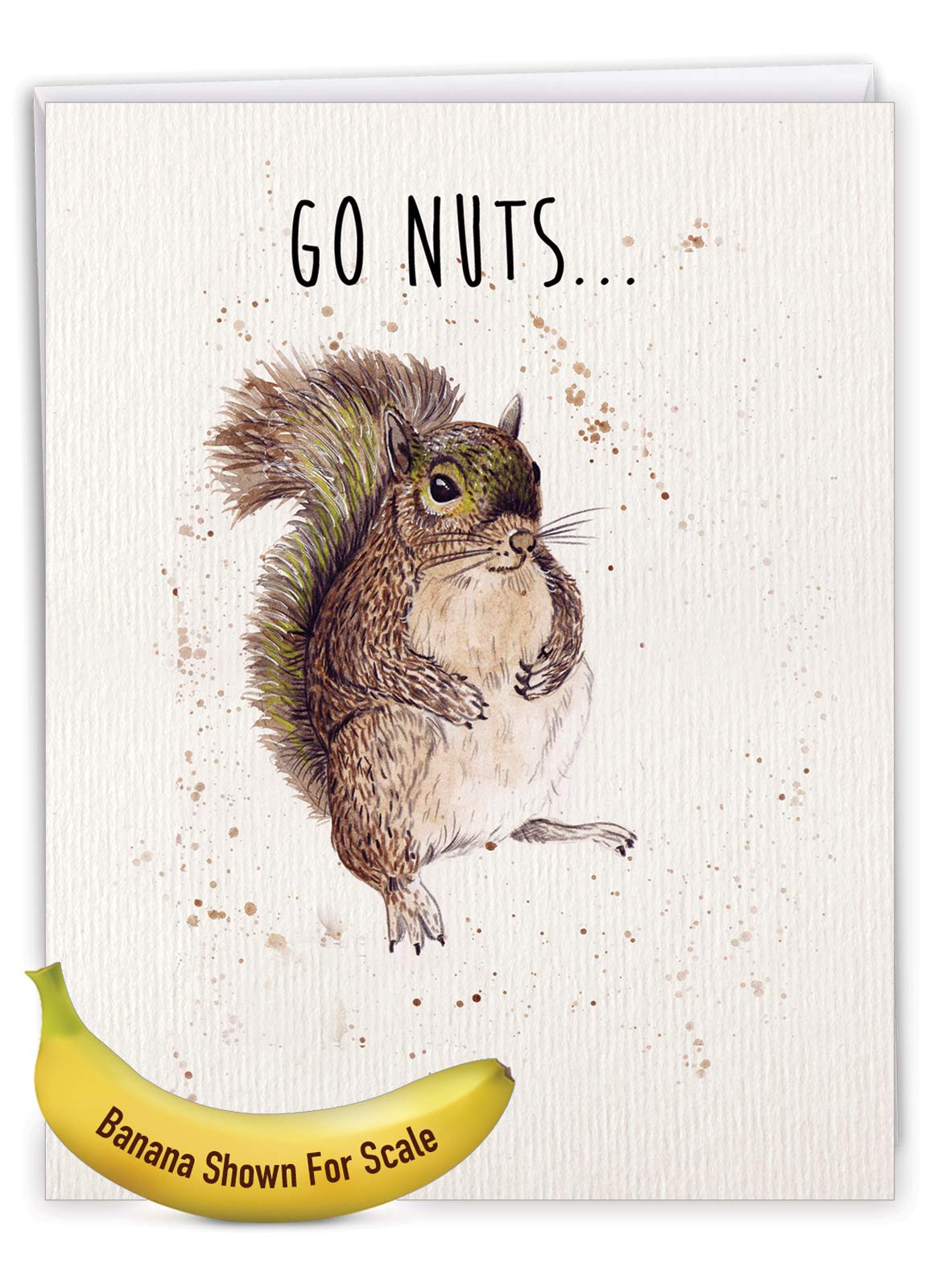 The Best Card Company - 1 Large Birthday Card with Envelope (8.5 x 11 Inch) - Fun Celebration Card for Birthdays - Wildlife Expressions Squirrel J2954BBDG