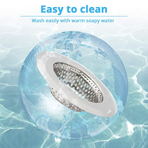 KUFUNG Sink Strainer,2 Pack Basket Stainless Steel Bathroom Sink, Utility, Slop, Kitchen and Lavatory Sink Drain Strainer Hair Catcher (3.5 inch)