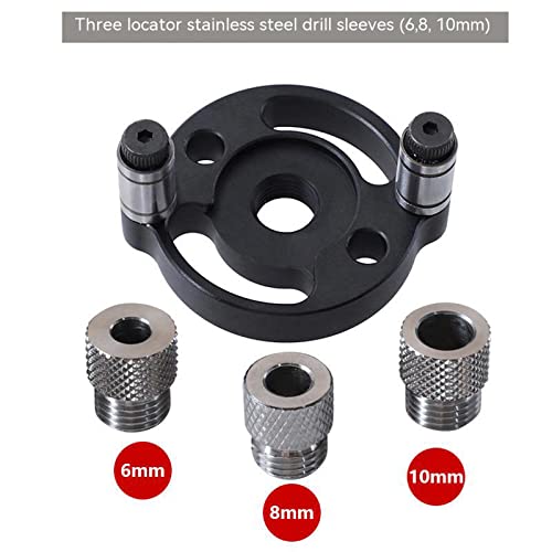 Elvaesther Dowel Drill Guide, Vertical Self Centering Dowel Jig Kit 3-Hole with 6 8 10mm Drill Bushings Woodworking Straight Hole Puncher Positioner Locator Hand Drill Tool