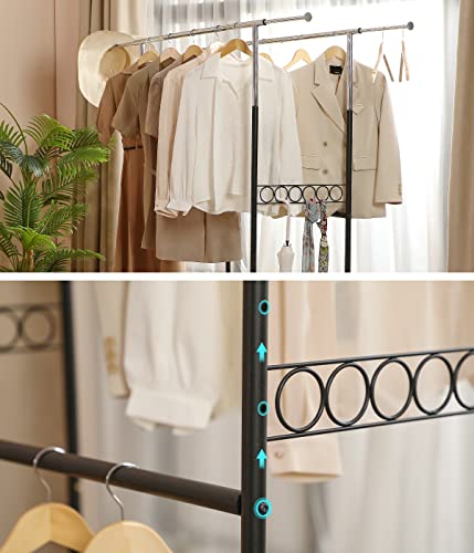 LIFEFAIR Clothing Garment Rack Double, 470 lbs Capacity Heavy Duty Clothes Racks for Hanging Clothes Portable Rolling Coat Rack Freestanding on Wheels