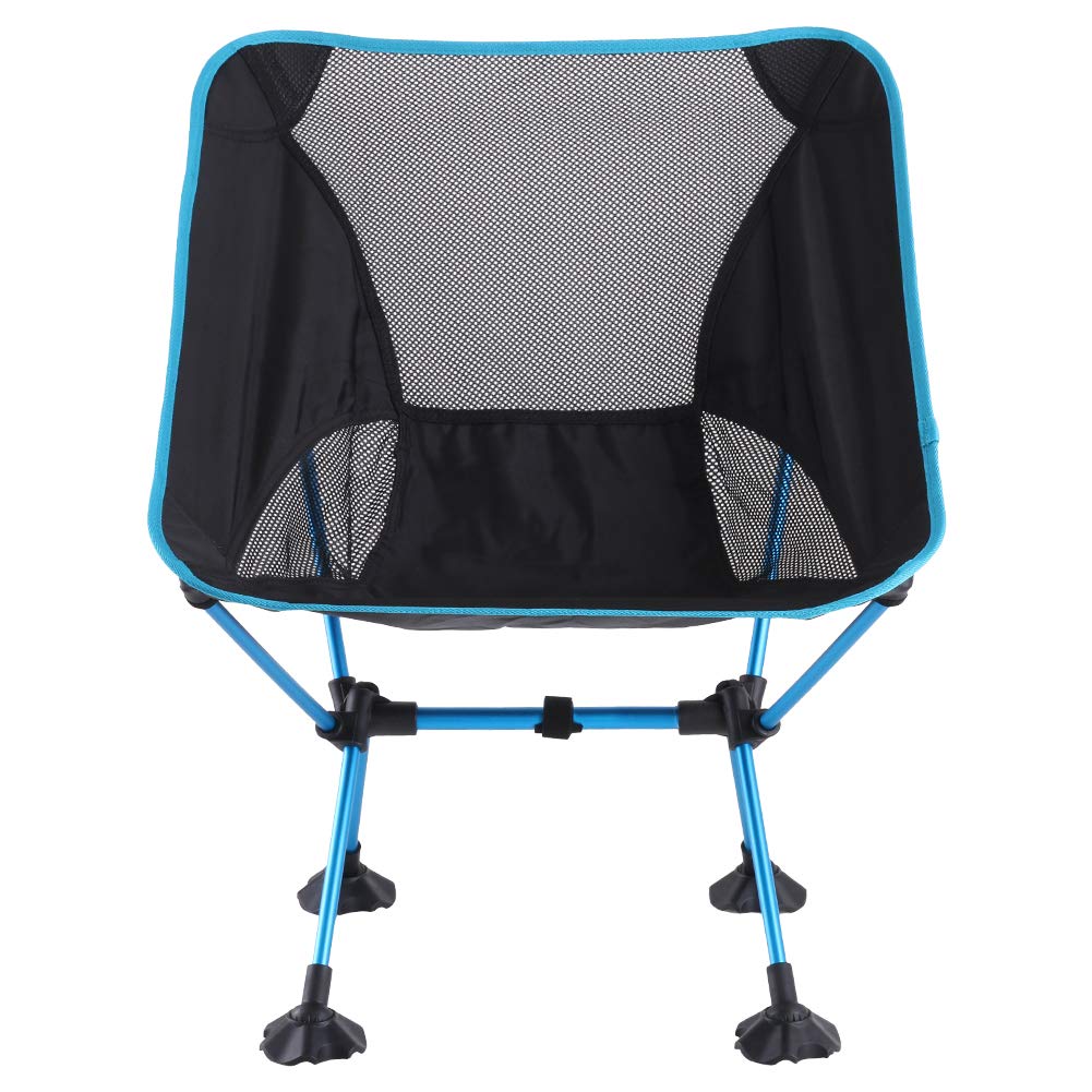 EchoSmile Blue Portable Camping Chair, Compact Ultralight Folding Backpacking Chairs, Small Collapsible Foldable Packable Lightweight Chair in a Bag for Outdoor, Camp, Picnic, Hiking