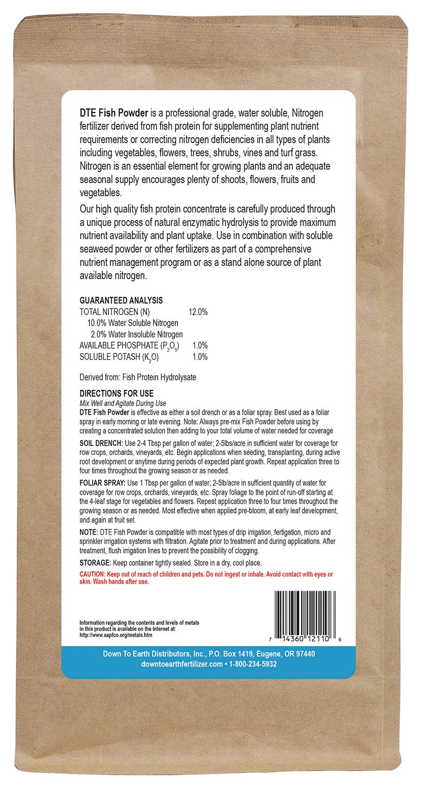 Down to Earth Fish Powder 12-1-1, 1 lb